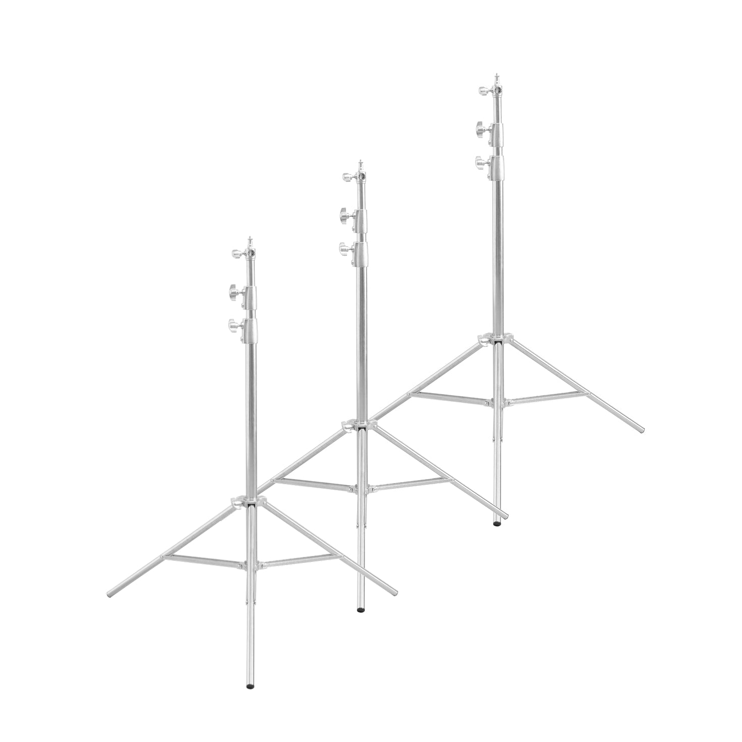 Spectrum 280cm Heavy Duty Air Cushioned Light Stand (Silver) - Triple