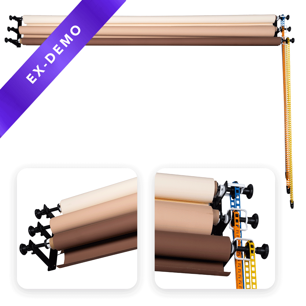 Photography Triple (3) Axis Roller Wall Mounting Manual Backdrop Suppo