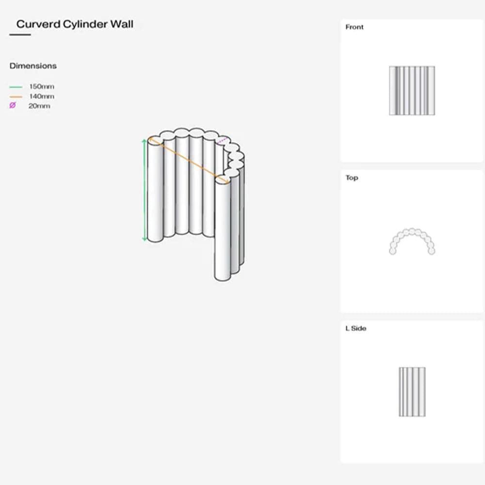 Pink Curved Cylinder Wall Styling Prop (DEMO STOCK)