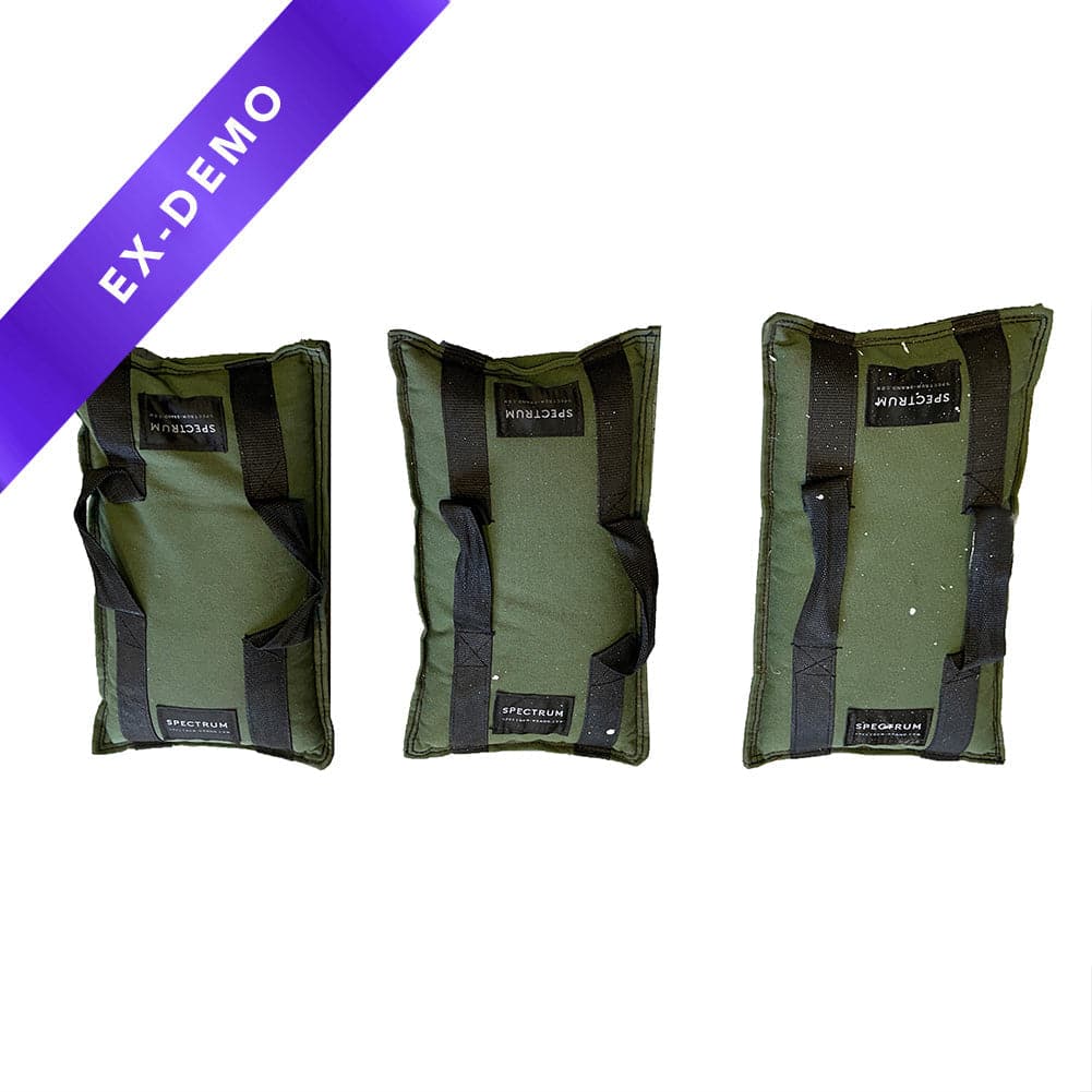 3x Spectrum Khaki Green Pre-Filled Weighted Shot Sandbags 10kg (DEMO S