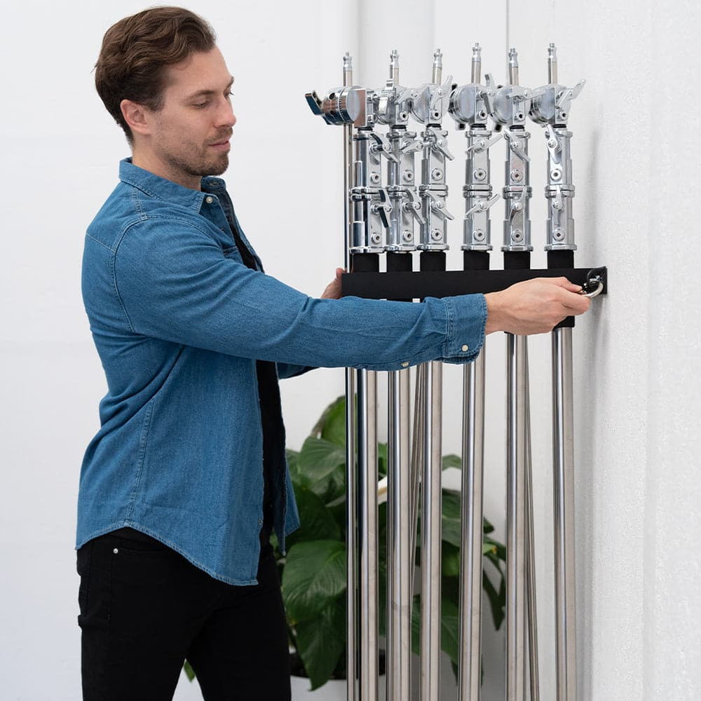 Spectrum C-Stand Wall / Door Rack - Holds 6 Stands (C-Stands Not Inclu