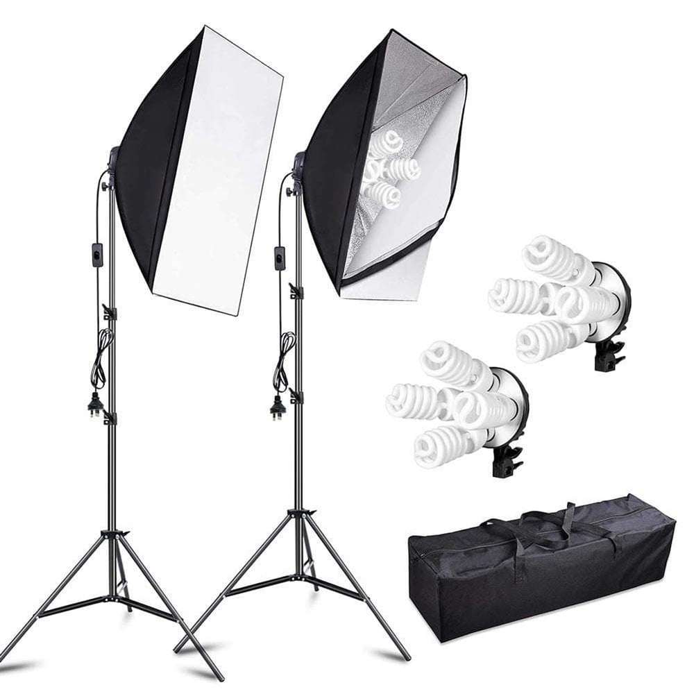 Volkwell 4 Head Dual Softbox kit 8 x 55W Bulb Lighting Kit