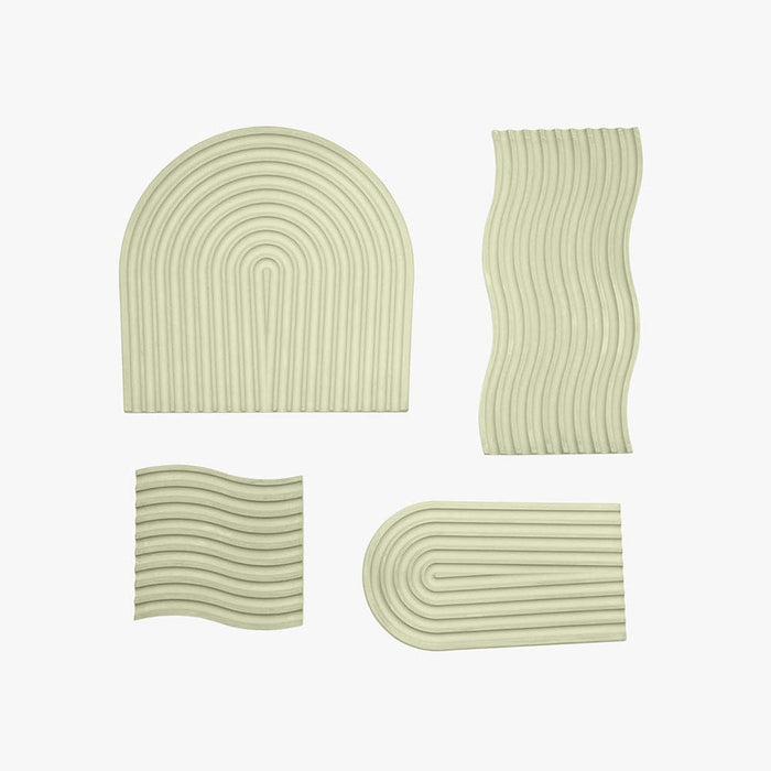 Grooved Arch Wave Photography Styling Handmade Plaster Props - 4 Pack