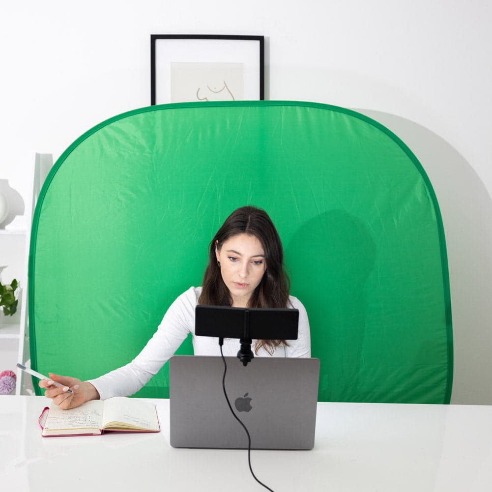 Collapsible 56"/142cm Portable Green Screen Backdrop with Chair Attach