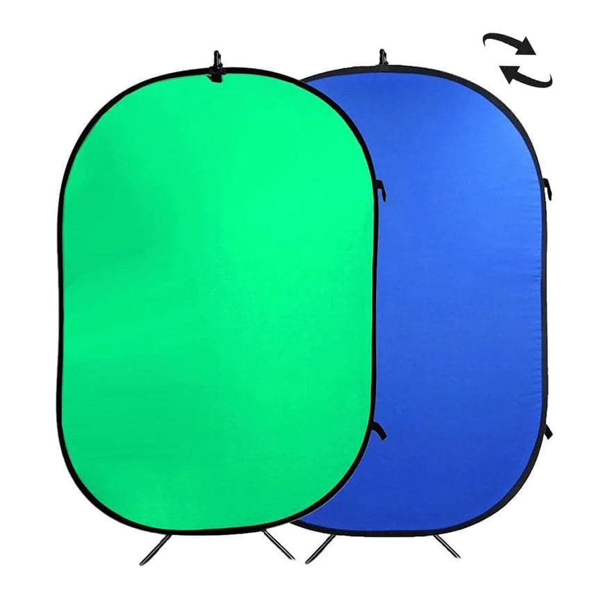 Chroma Key Nylon Green/Blue Double Sided Pop Up Backdrop with Stand an