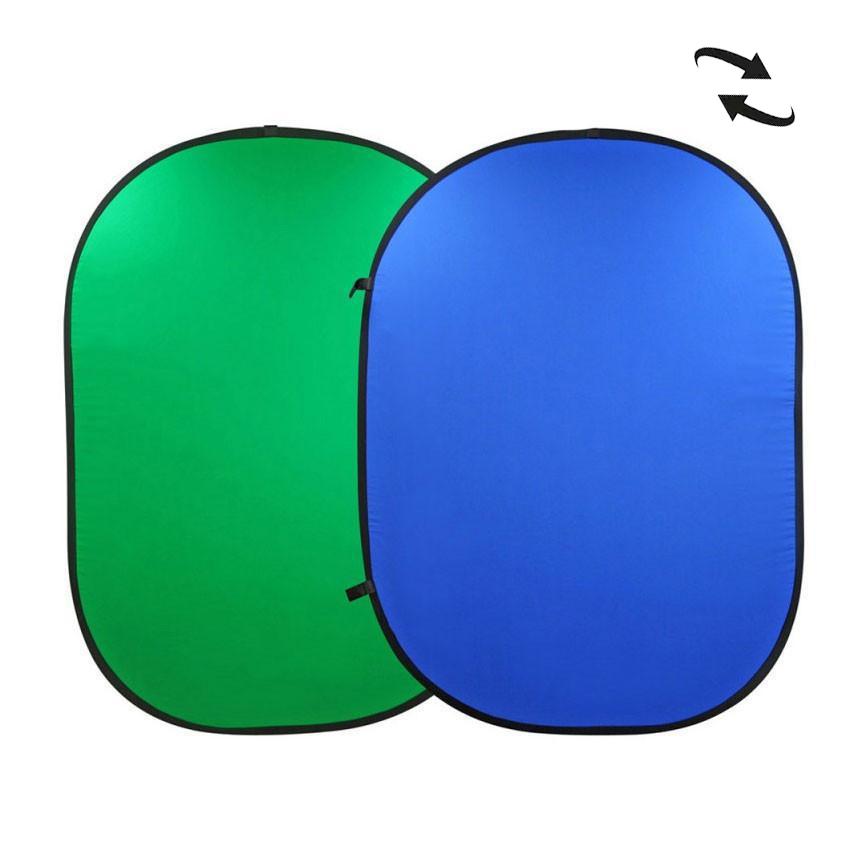 Chroma Key Green/Blue Double Sided Nylon Collapsible Pop Up Backdrop