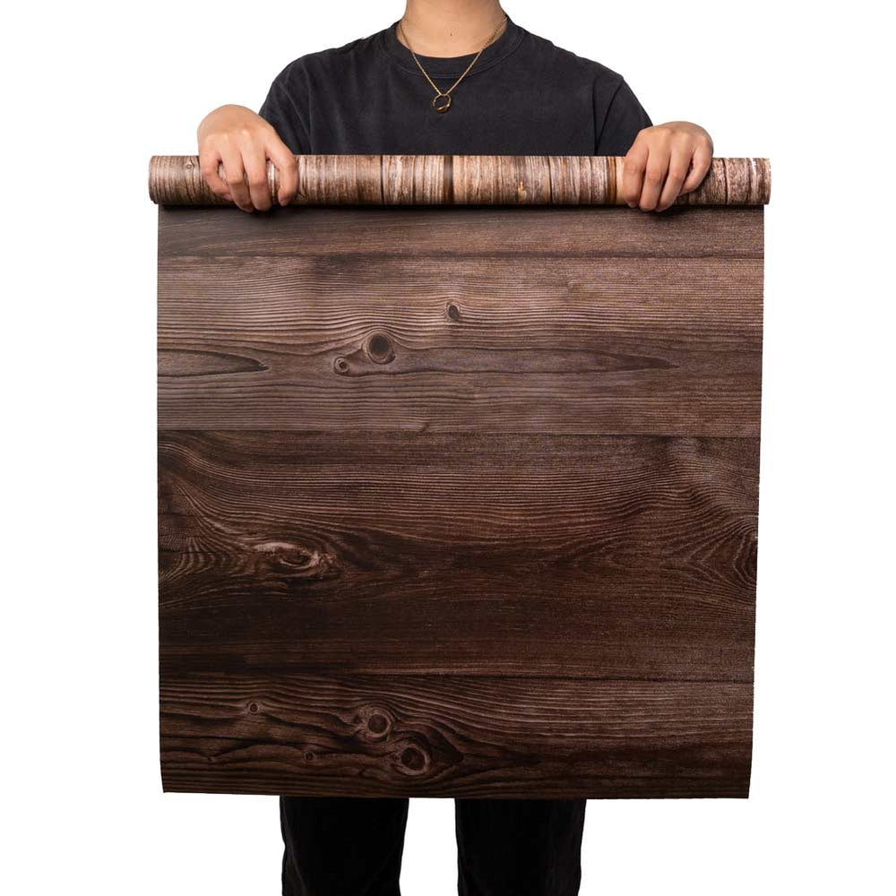 Flat Lay Instagram Backdrop - 'Fitzroy' Vintage Brown Wooden (56cm x 8