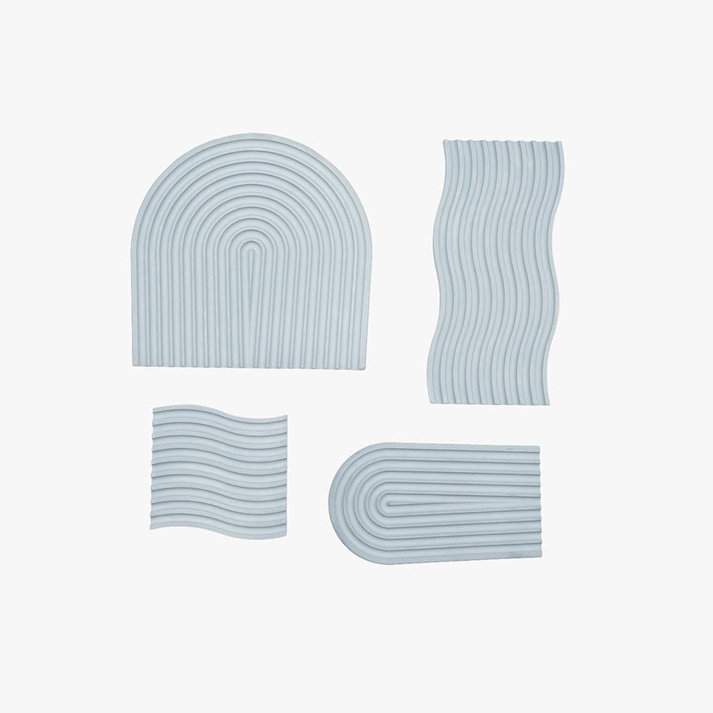 Grooved Arch Wave Photography Styling Handmade Plaster Props - 4 Pack