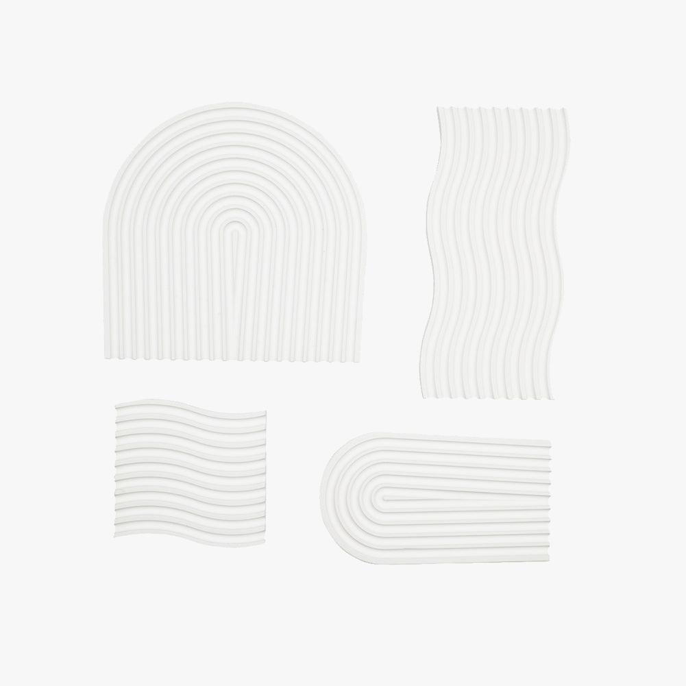 Grooved Arch Wave Photography Styling Handmade Plaster Props - 4 Pack