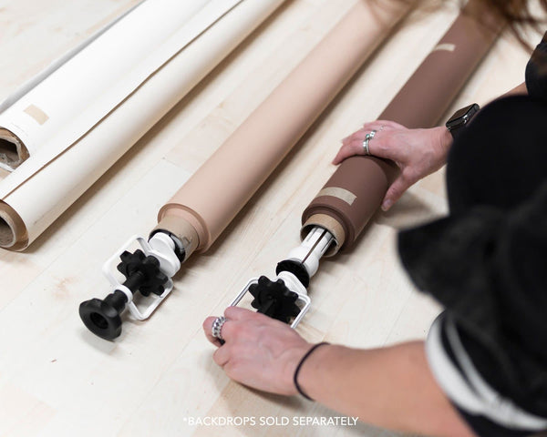 Triple Roller Wall Mount Retractable Manual Photography Backdrop Suppo