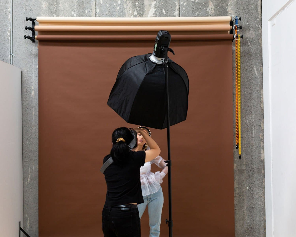 Triple Roller Wall Mount Retractable Manual Photography Backdrop Suppo