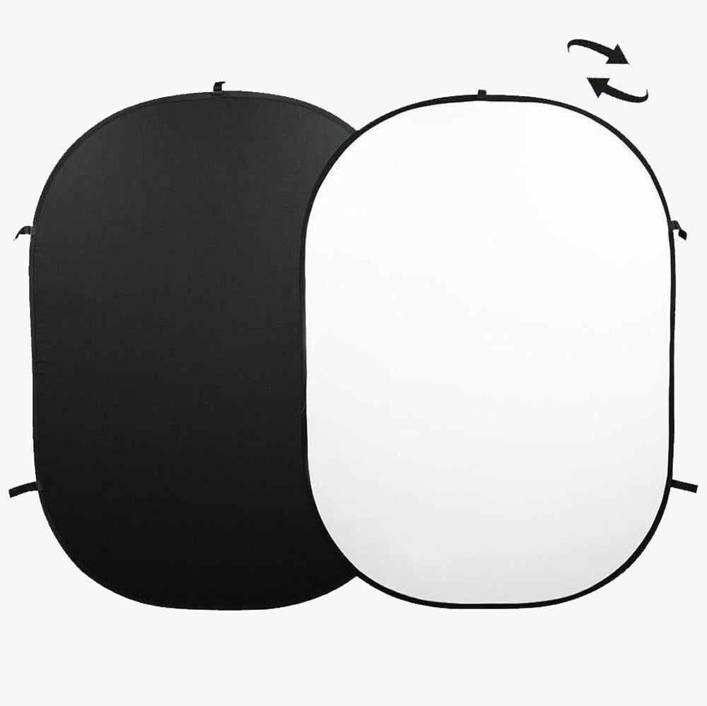 White / Black Double Sided Collapsible Pop Up Backdrop (1.5 x 2.1M)