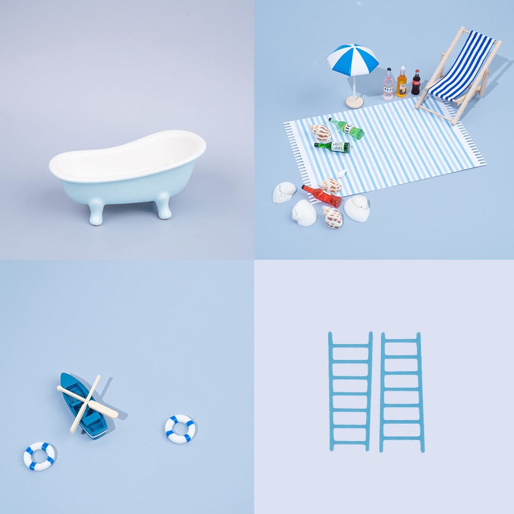 Miniature Styling Props For Photography - Oasis Blue 4 Pack