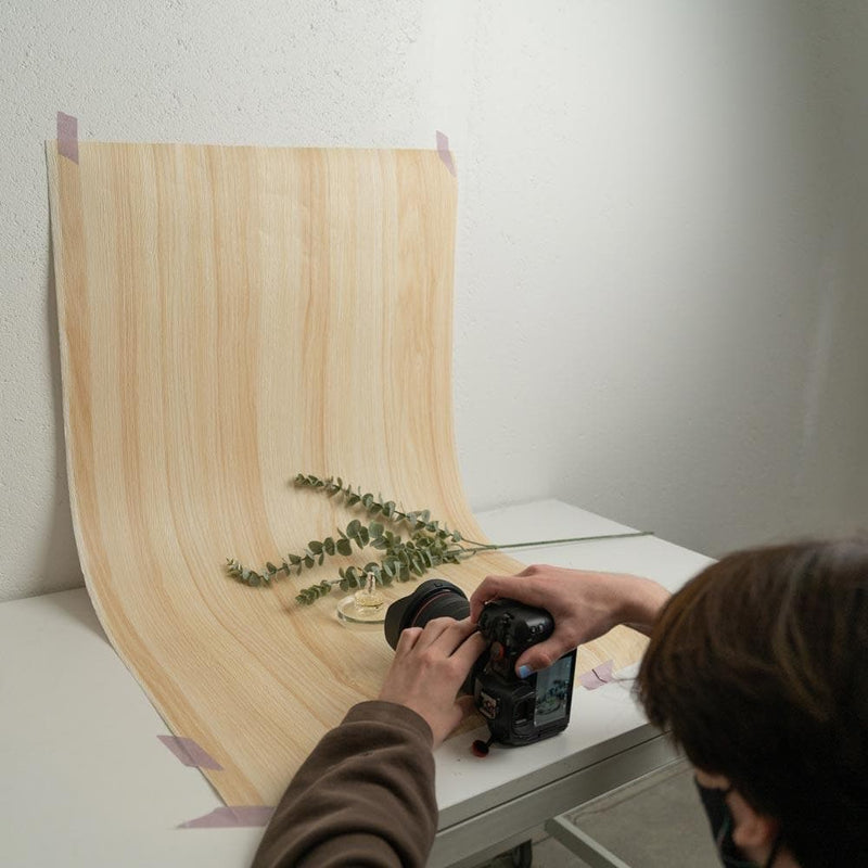 Premium Waterproof Flat Lay Backdrop - 'Hawthorn' Light Woodgrain (62c
