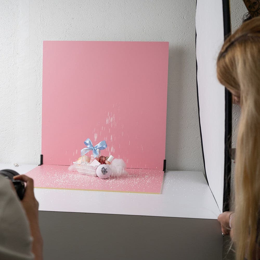 ProBoards Flat Lay Photography Rigid White Pink Backdrop - Fairy Floss
