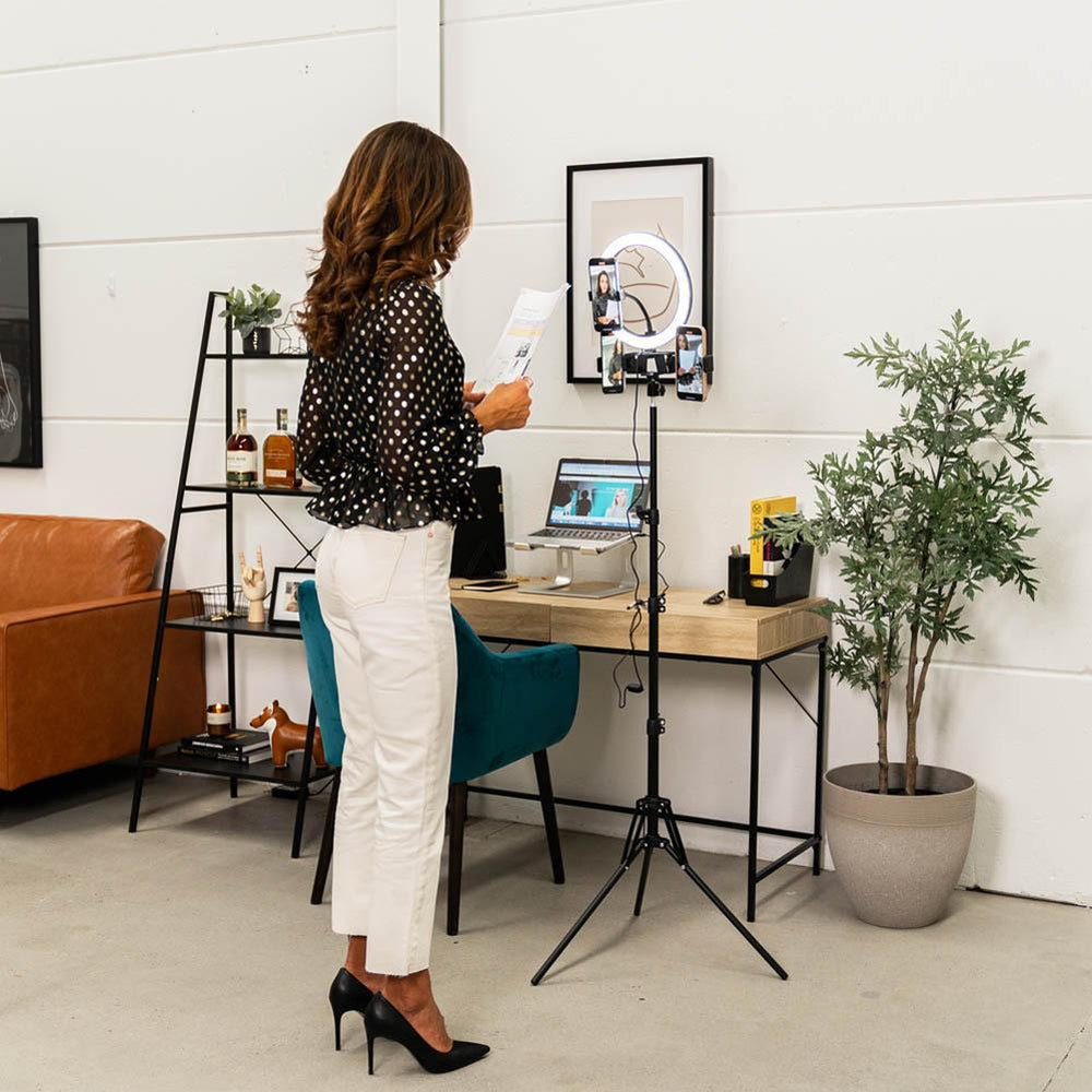 10" LED Livestream Ring Light w/ Triple Phone Mount - Onyx (DEMO STOCK