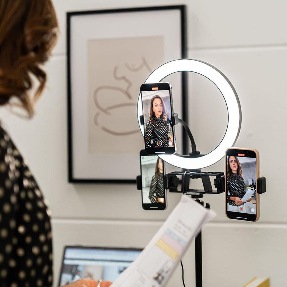 10" LED Livestream Ring Light w/ Triple Phone Mount - Onyx (DEMO STOCK