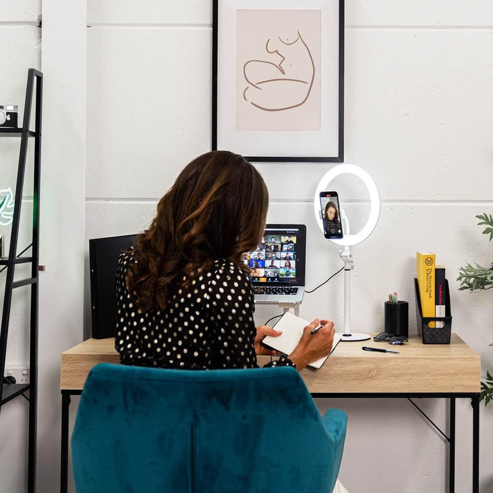 10" White LED Desk Ring Light - Opaluxe