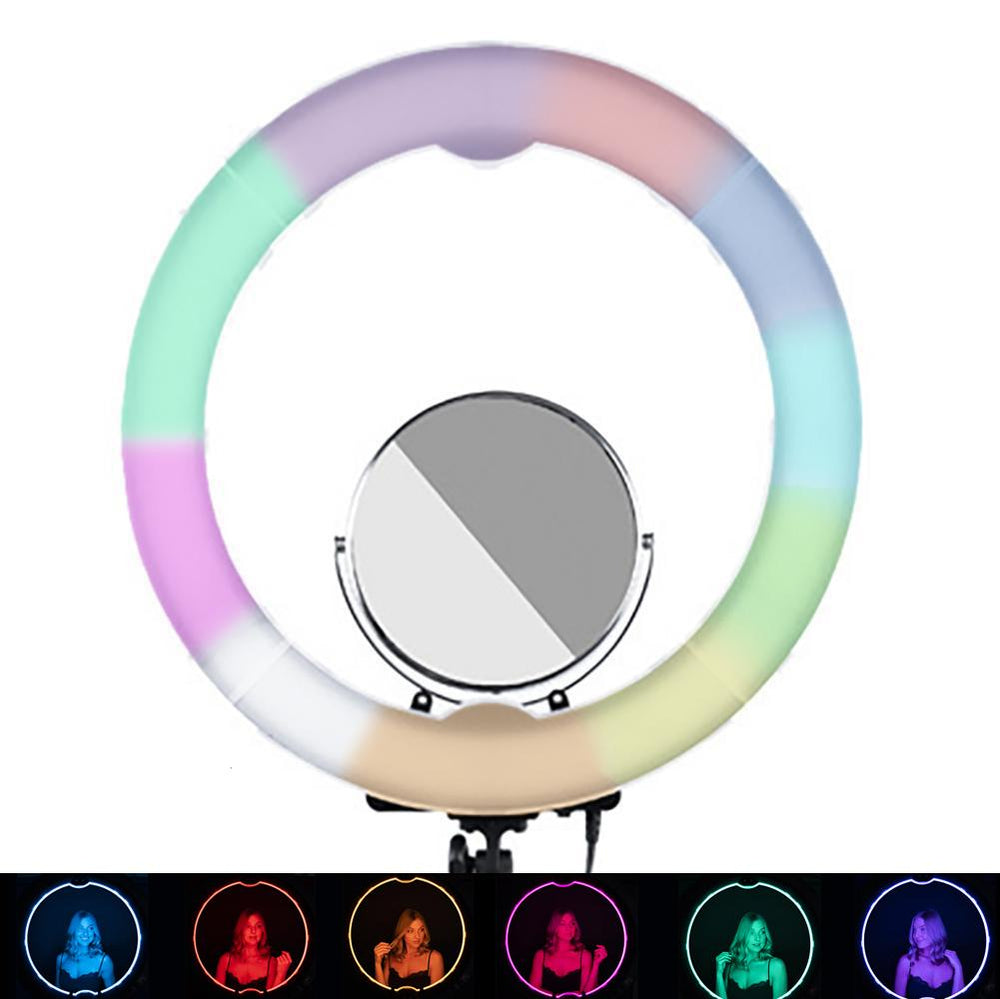 19" LED RGB Colourful Professional Rainbow Ring Light - 'Unicorn'