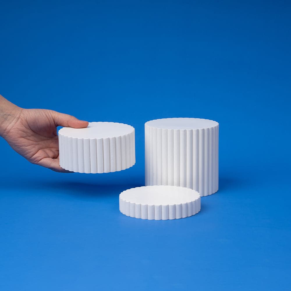 Spectrum White PRO.PROPS Styling Photography Prop - Ribbed Pillar Bund